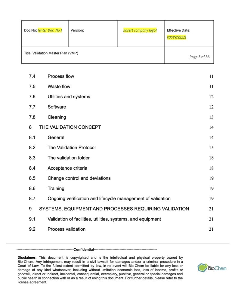 Validation Master Plan - Bio Chem Shop